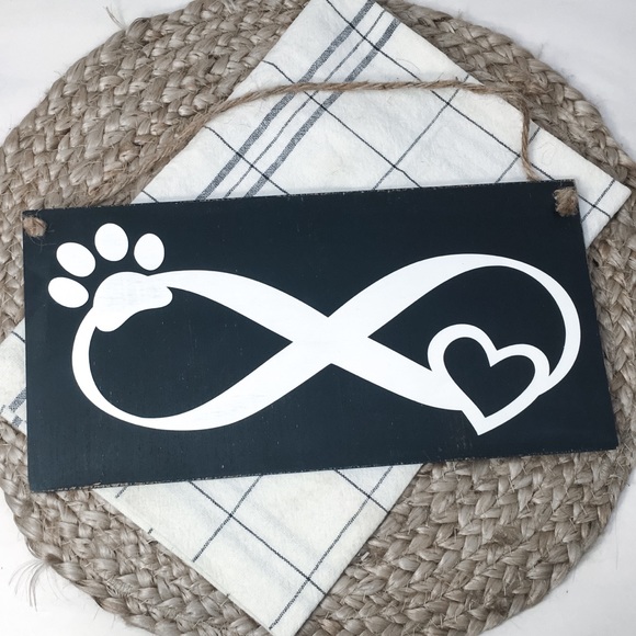 summers at stella’s | Accents | 23 Infinity Paw Print Wood Painted Sign ...